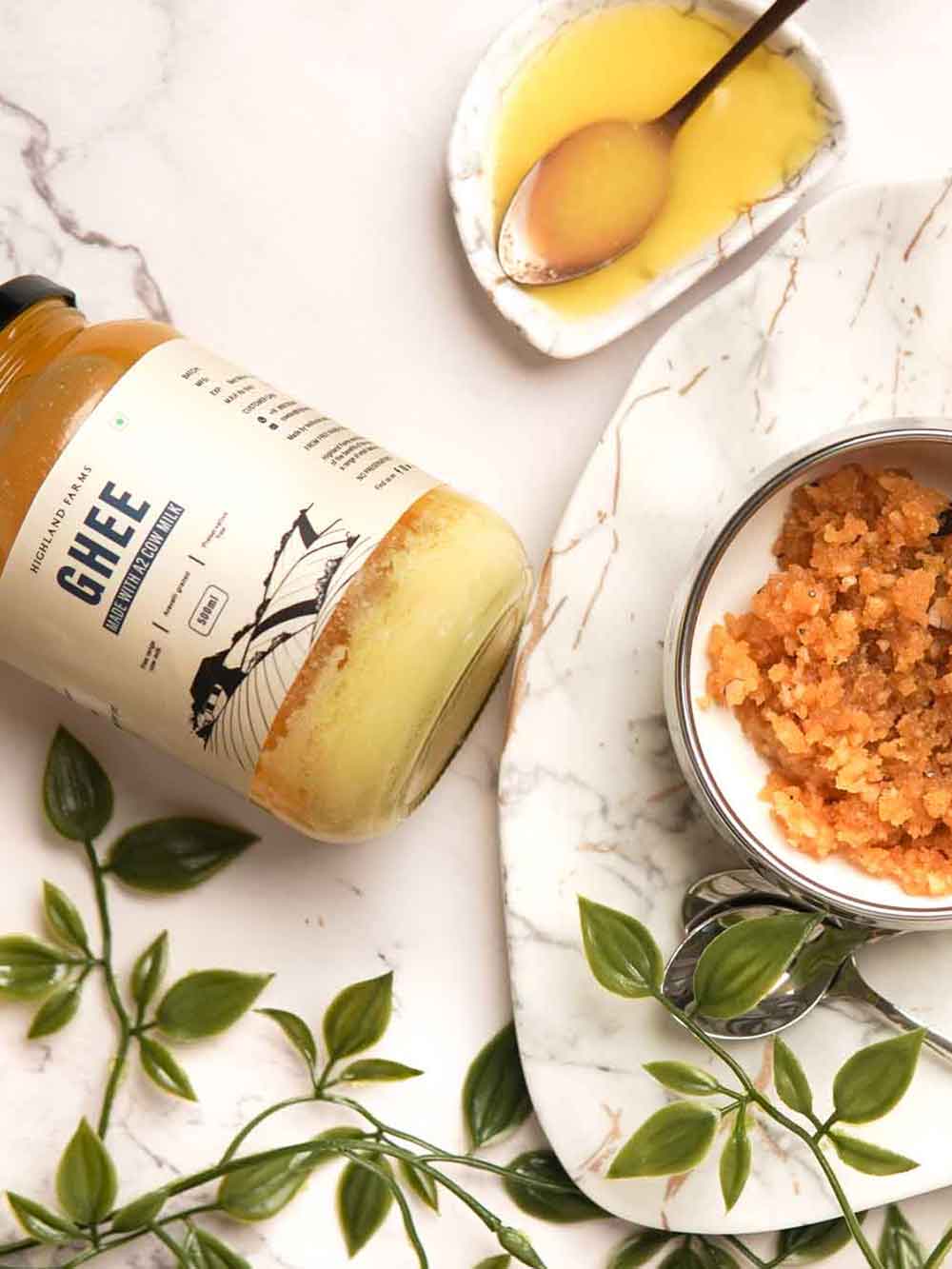 Buy 100% Fresh A2 Cow Milk Ghee Online in India – Highland Farms